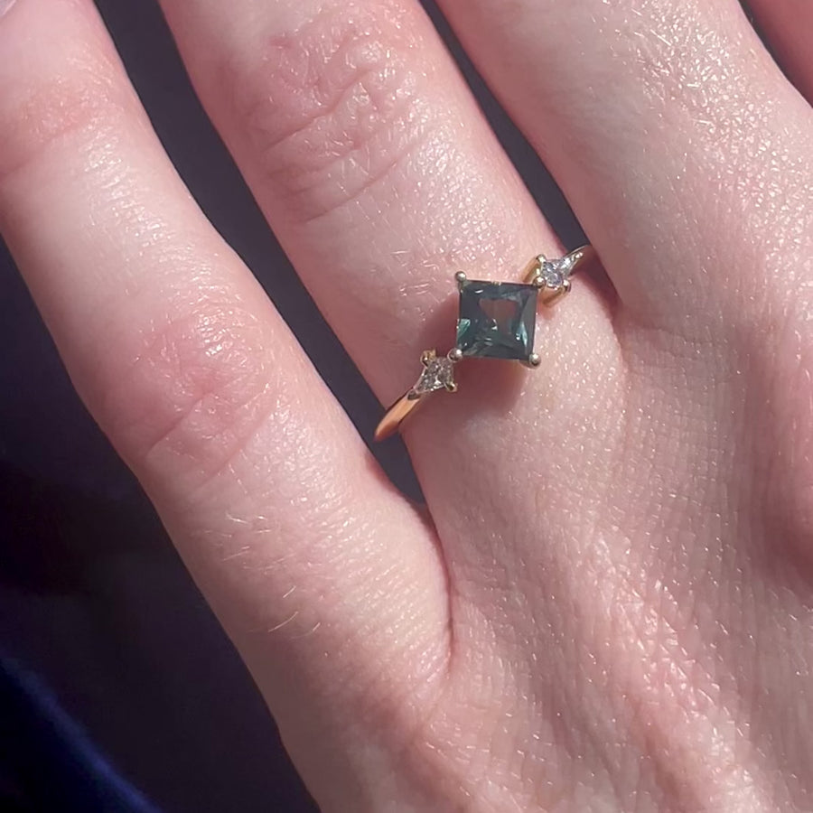 Australian Sapphire Princess and Kite Ring – Geneine Honey Bespoke ...